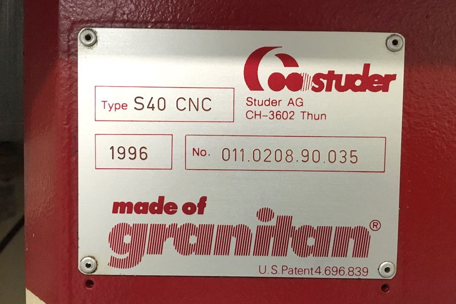 CNC Auction - STUDER - S40 CNC